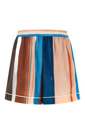 Fendi Venetian Stripes Silk Shorts - Multicolor