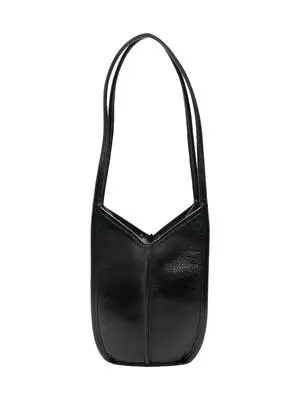 Hereu Calf Leather Shoulder Bag With Clasp Fastening - Black