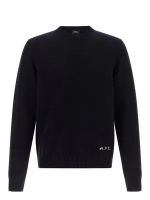 A.p.c. Edmond' Pure Wool Crew Neck Sweater - Blue