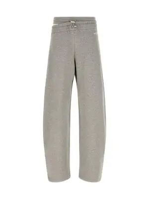 Attico Asymmetrical Double Waist Cotton Trousers - Gray