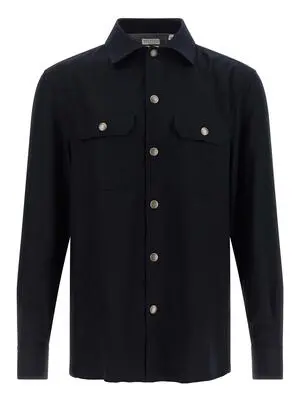 Brunello Cucinelli Flannel Overshirt - Blue
