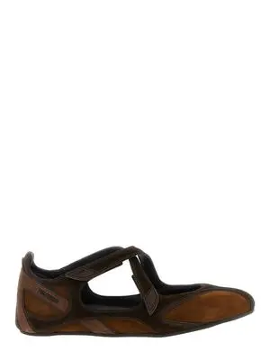 Attico Floor 01' Suede Ballet Flats - Brown