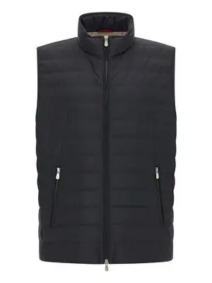 Brunello Cucinelli Quilted Goose Down Vest - Blue
