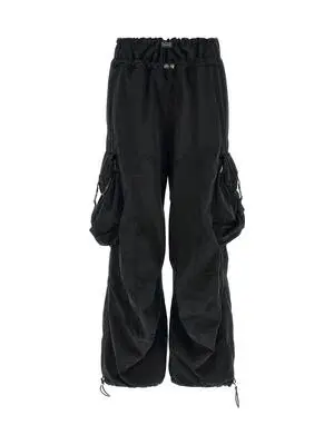 Attico Cargo Pants With Oversized Silhouette And Utility Pockets - Black