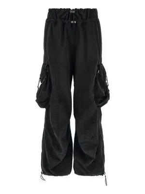 Attico Cargo Pants With Oversized Silhouette And Utility Pockets - Black