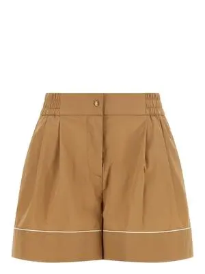 Moncler Moncler Tailored High-Waisted Shorts With Contrast Piping Cream
