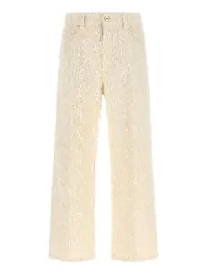 Brunello Cucinelli High-waisted Cropped Straight-leg Denim Trousers - Cream