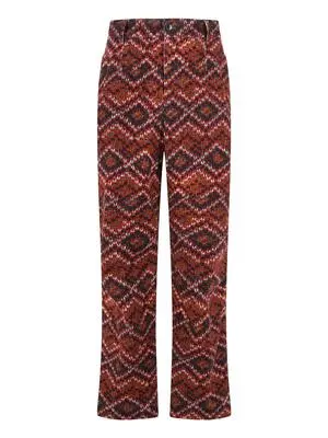 Dries Van Noten Printed Cotton Trousers - Red