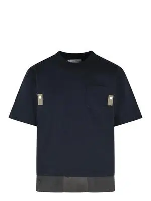 Sacai Navy Cotton T-shirt - Blue