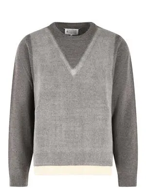 MAISON MARGIELA Knit Virgin Wool Sweater - Cream