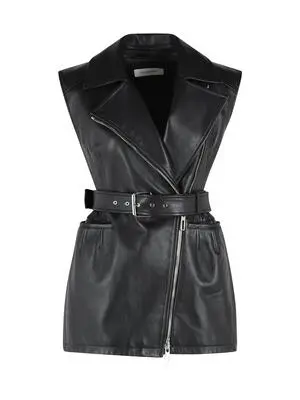 SPORTMAX SPORTMAX Sleeveless Leather Belted Jacket