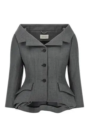 Magda Butrym 02' Sculptural Wool Blazer - Gray