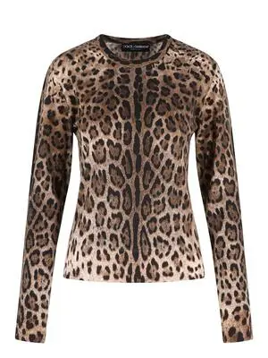 DOLCE & GABBANA DOLCE & GABBANA Leopard Print Virgin Wool Sweater