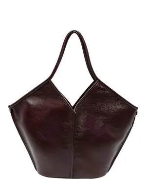 Hereu HEREU Burgundy Leather Tote Bag Red