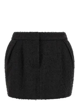 Magda Butrym 14' Bouclé Wool Blend Mini Skirt - Black