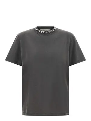 GOLDEN GOOSE T-shirt With Crystal Embellishment - Gray