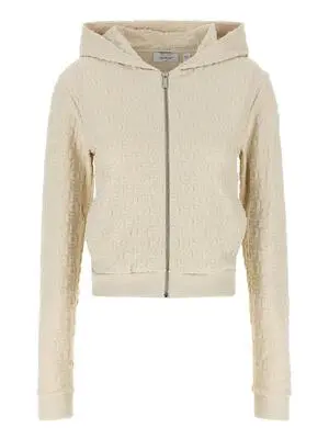 Off-White Off-White Terry Off Slim Zip-Up Hoodie Cream