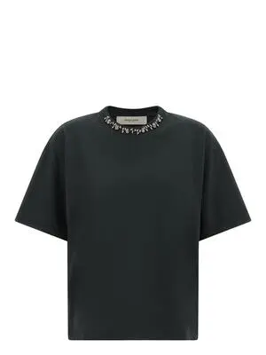 GOLDEN GOOSE Crystal Embellished Crew Neck T-shirt - Black