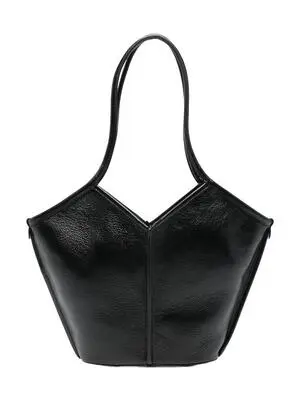 Hereu Trapezoid Shape Shoulder Bag With Detachable Pouch - Black