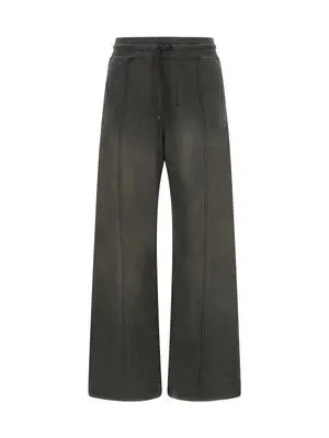 GOLDEN GOOSE Wide-leg Cotton Joggers With Star Appliqu - Gray