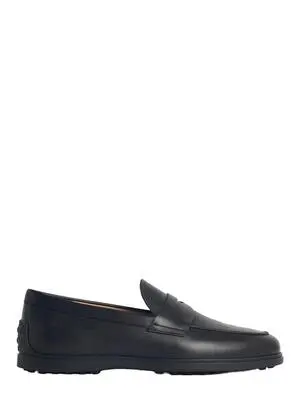 TOD'S TOD'S Leather Loafers With Embossed Logo Black