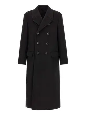 TOM FORD Double-breasted Virgin Wool And Cashmere Coat - Black
