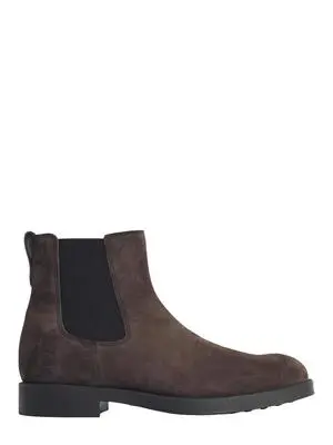 TOD'S Suede Leather Chelsea Ankle Boots - Brown