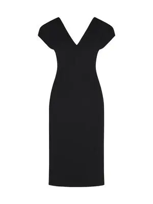 JIL SANDER Virgin Wool Midi Dress - Black