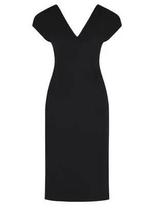 JIL SANDER Virgin Wool Midi Dress - Black