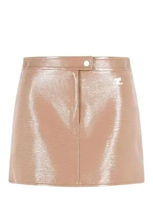 COURREGES Redition Bronzer Vinyl Miniskirt - Cream