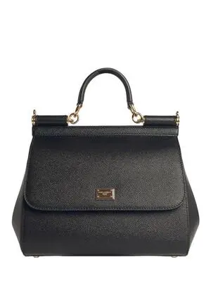 Dolce & Gabbana Large Sicily Leather Bag - Black