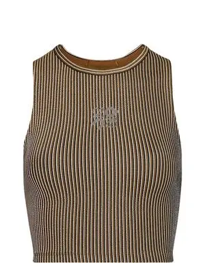 On Ribbed Tank Top - Brown