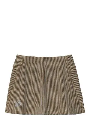 On Ribbed Knit Skirt - Brown