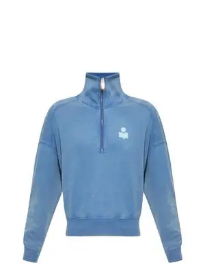 Isabel Marant Étoile Isabel Marant Etoile Ross Half-Zip Sweatshirt Light Blue