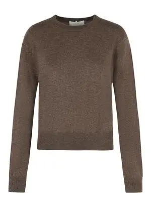 LISA YANG Ribbed Crewneck Knit Top - Brown