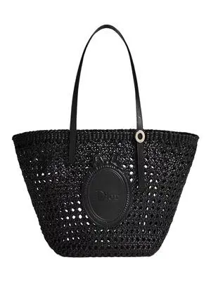 Dior Medium Woven Calfskin Blooming Bag - Black