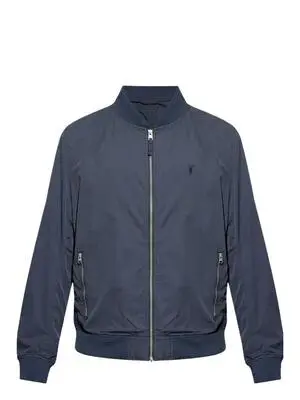 ALLSAINTS Logo-embroidered Bomber Jacket - Blue