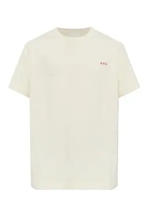 A.p.c. A.P.C. Oliver Logo T-Shirt Cream