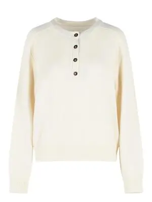 Loulou De Saison Long-sleeved Ribbed Crew Neck Sweater - Ivory