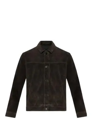 ALLSAINTS Solid Color Suede Jacket - Black