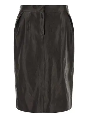 MAGDA BUTRYM Magda Butrym Leather Pleated Midi Skirt