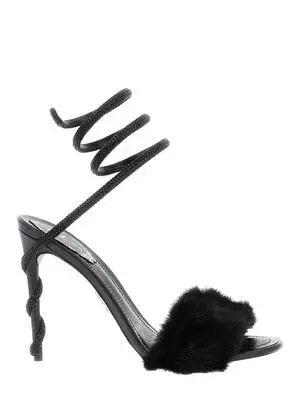 Rene Caovilla Margot Embellished Crystal Spiral Sandals - Black