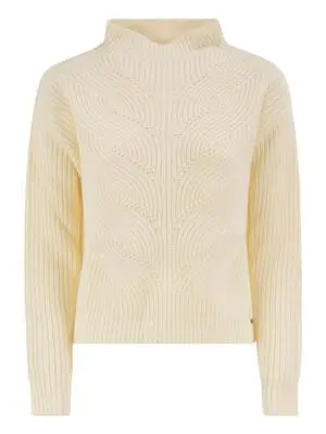 Herno Long-sleeved Sweater With Mock Neck And Crossover V-neckline - Nude