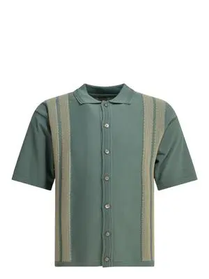 Kapital Vertical-stripe Short-sleeve Shirt - Green