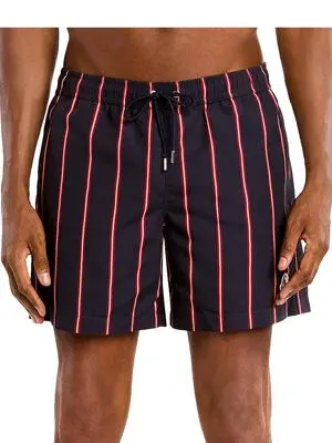Moncler Striped Swim Trunks - Blue/ Red