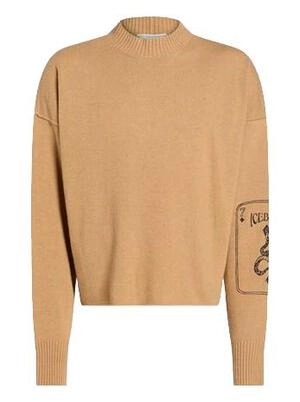 Iceberg Wool And Polyamide Embroidered Mock Neck Sweater - Sand
