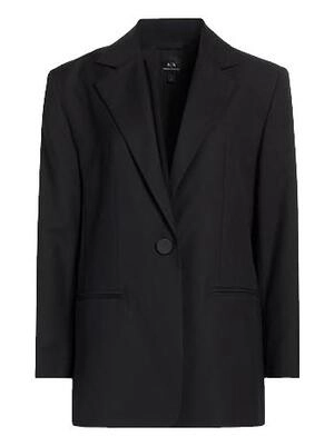 Armani Exchange Single-breasted Polyester Viscose Blazer - Black
