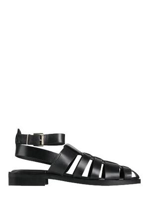 ALOHAS Leather Fisherman Sandals - Black