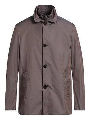 MOORER Chocolate Polyester Casual Jacket With Concealed Hood - Brown