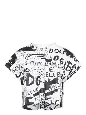 Dolce & Gabbana Graphic Print" Cotton, Polyamide, And Elastane T-shirt - White